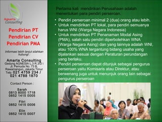 Pendirian pt cv pma | PPT