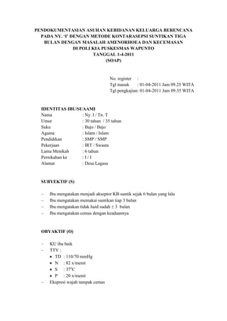 akbid paramata muna Pendokumentasian asuhan kebidanan keluarga berencana wapunto | DOCX