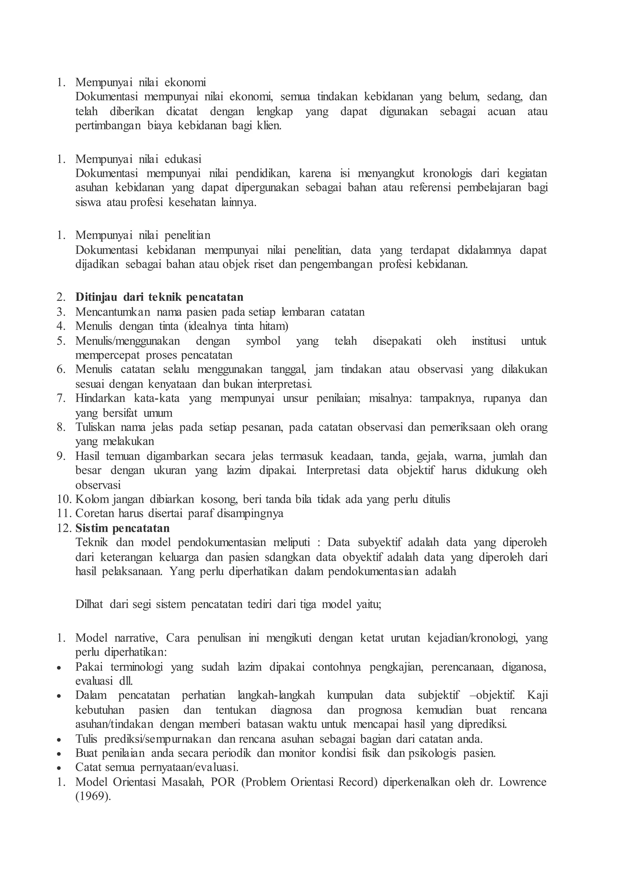 Pendokumentasian asuhan kehamilan | DOCX