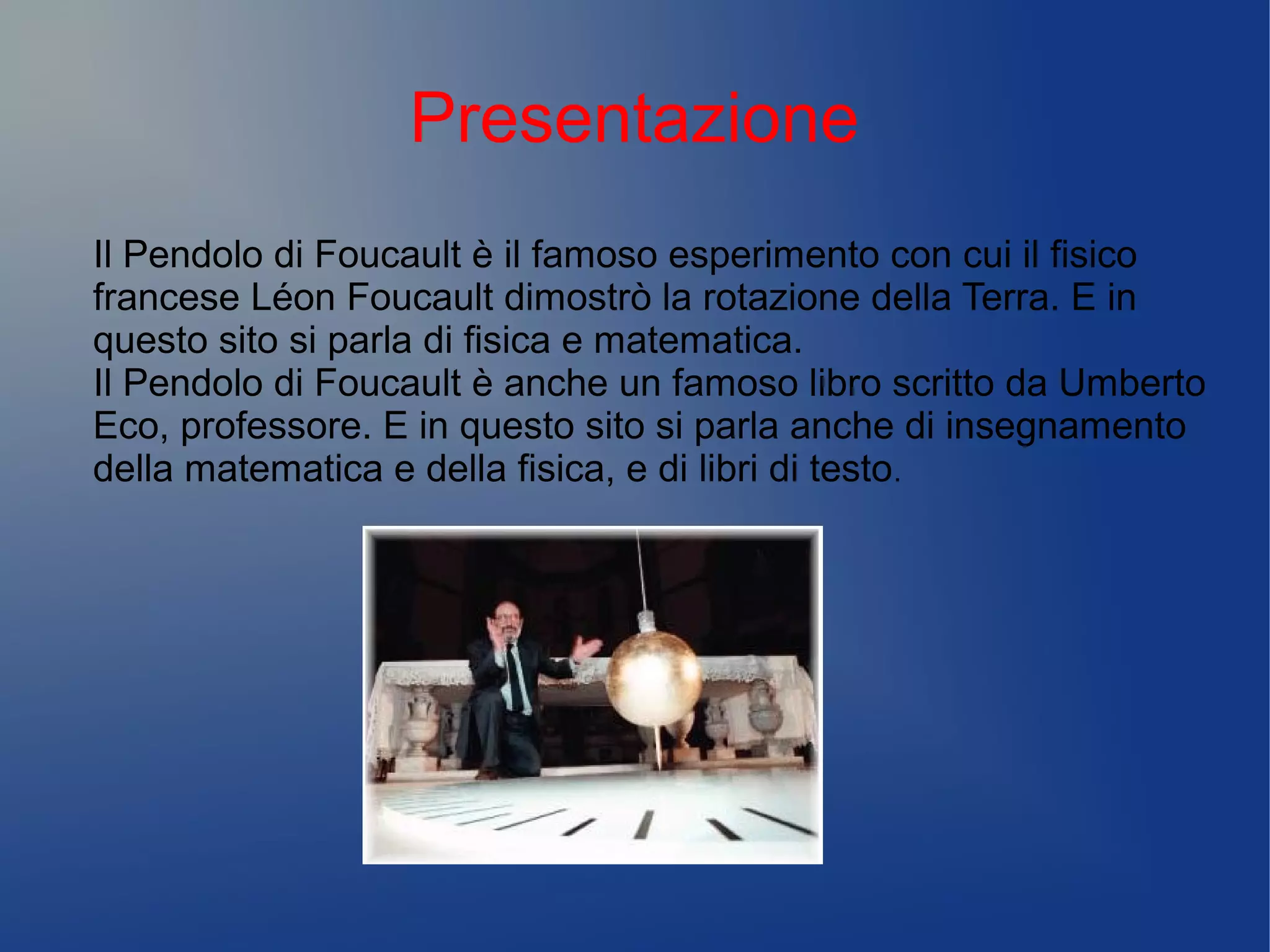 Pendolo di foucault pamela | ODP