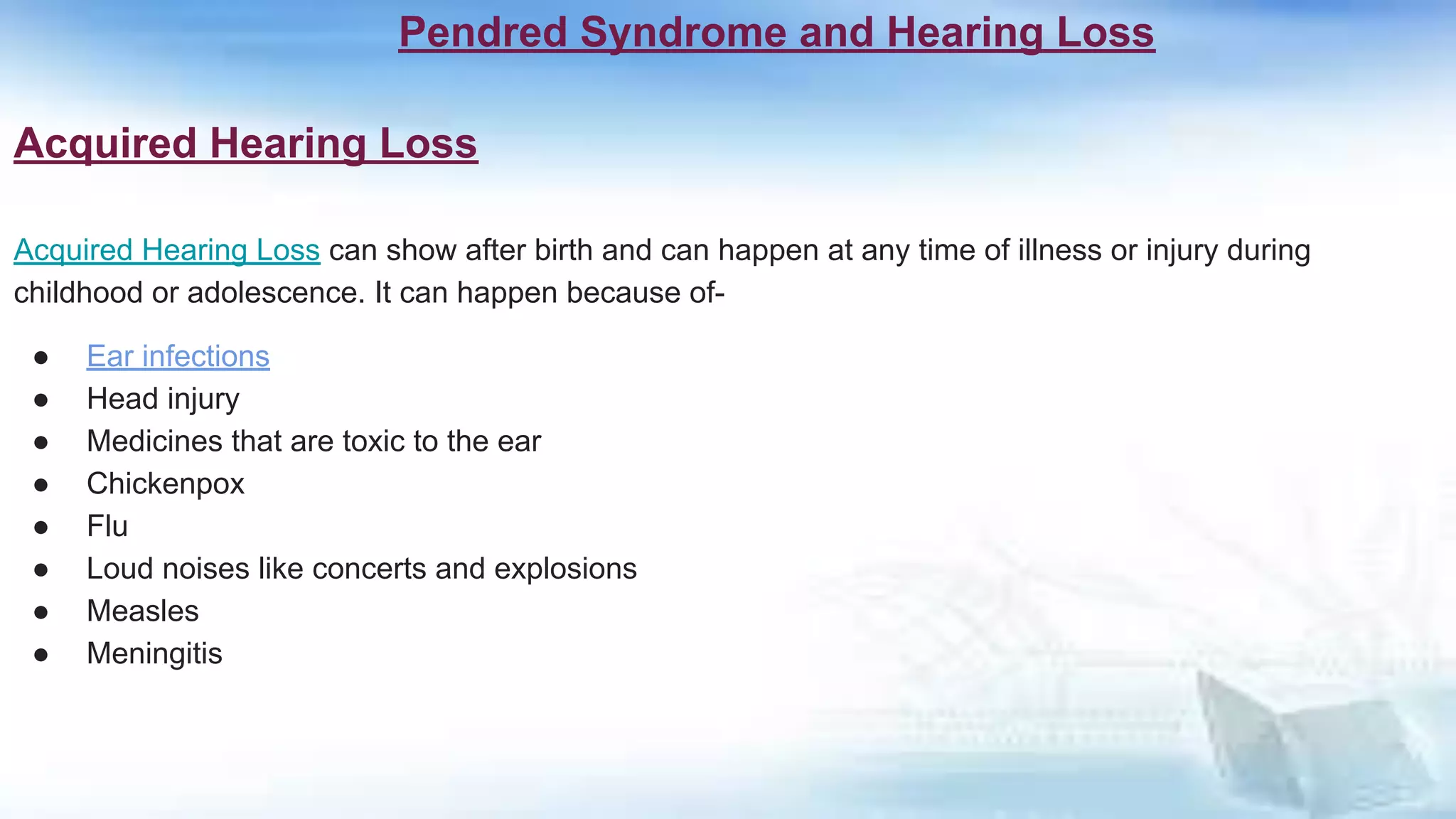 Pendred syndrome causing hearing loss. | PDF