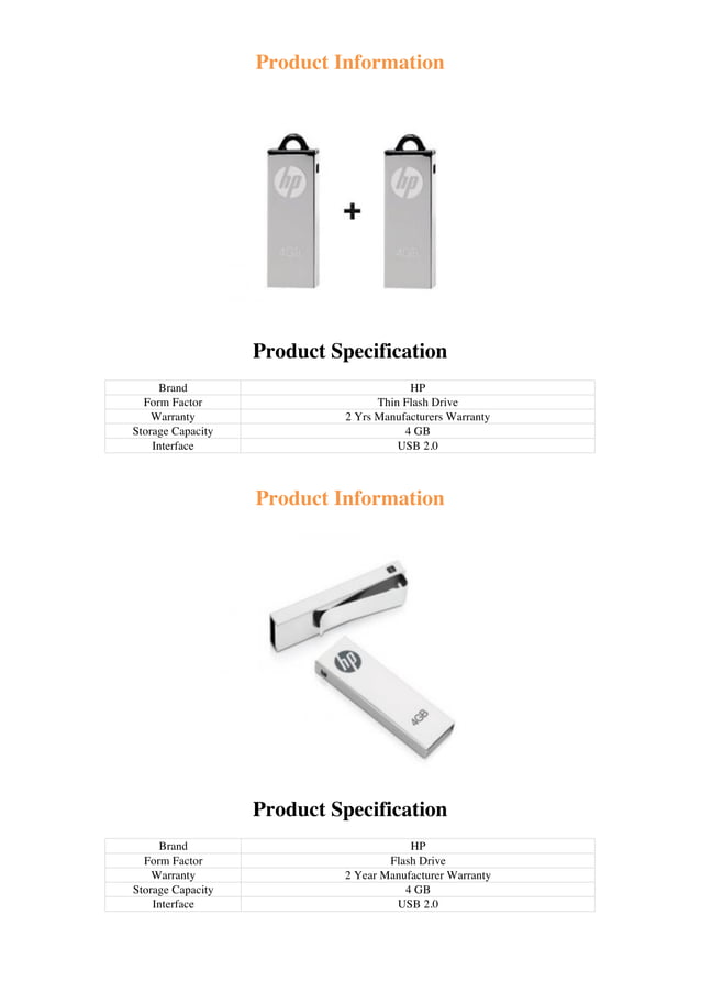 Pendrive Catalogue - 2GB & 8GB | PDF