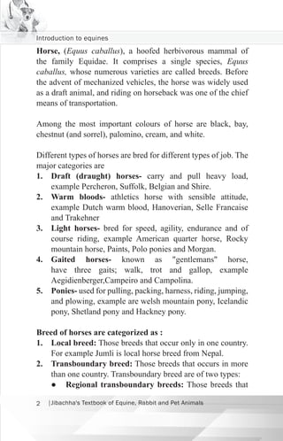 Jibachha's Textbook of Equine,Rabbit & pet Animals-Dr.Jibachha Sah | PDF