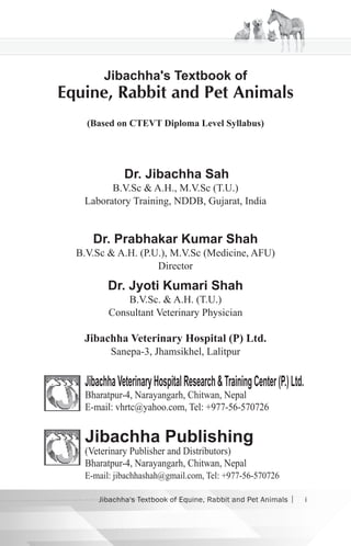 Jibachha's Textbook of Equine,Rabbit & pet Animals-Dr.Jibachha Sah | PDF