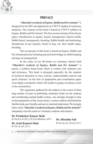 Jibachha's Textbook of Equine,Rabbit & pet Animals-Dr.Jibachha Sah | PDF