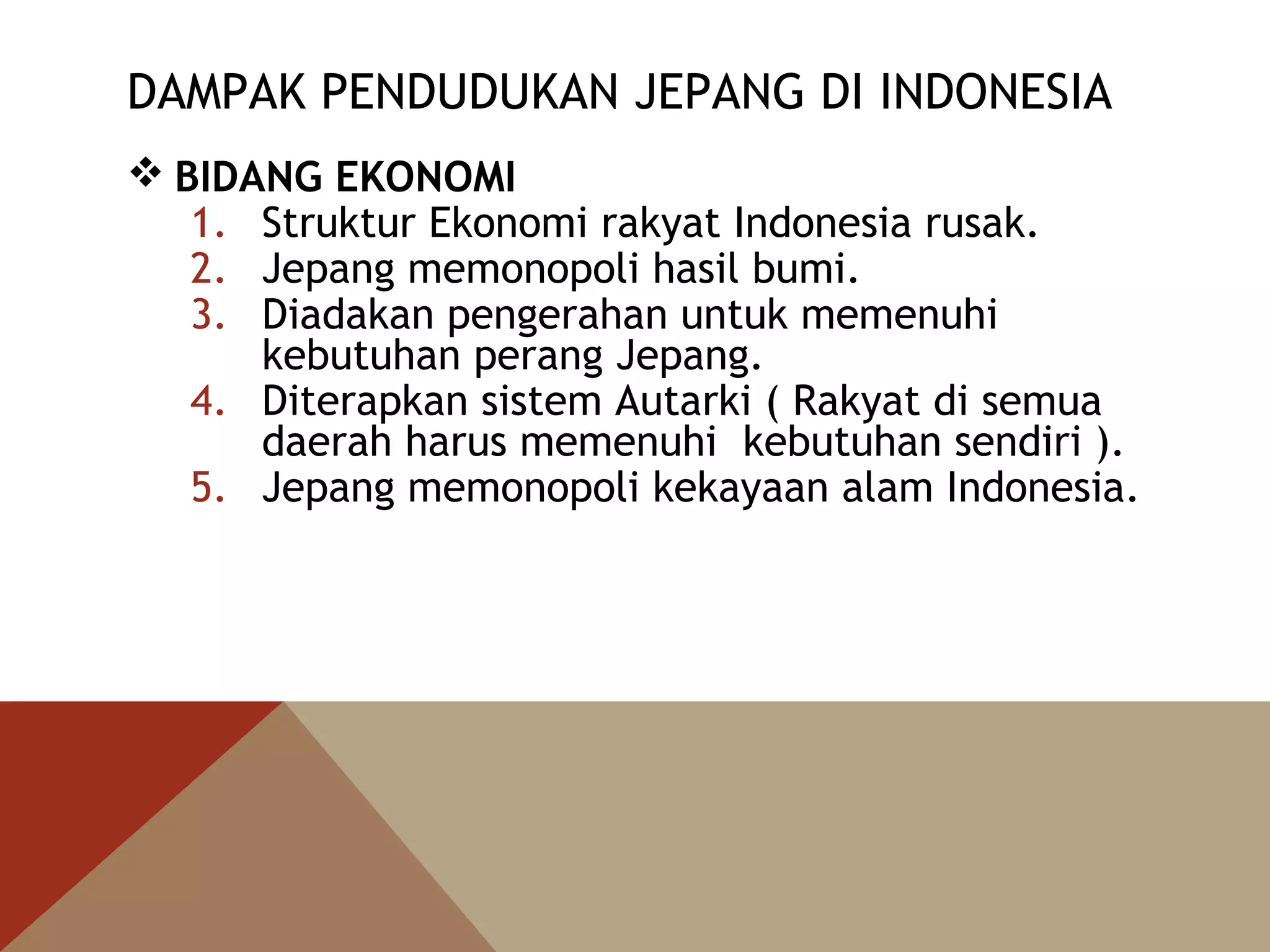 Pendudukan jepang di indonesia | PPT