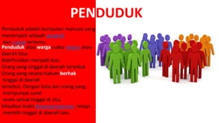 Penduduk Masyarakat dan Kebudayaan ppt Excel 1IA20 | PPTX