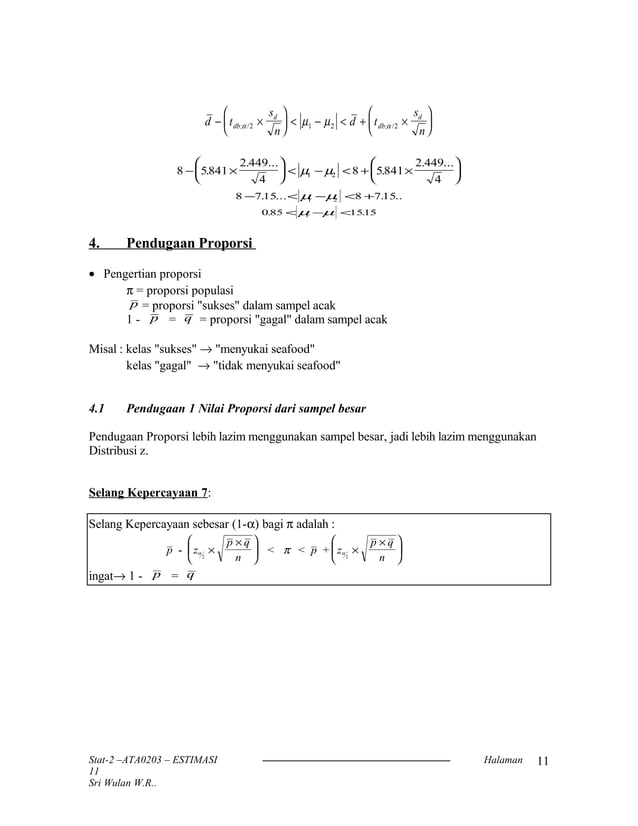 Pendugaan parameter | DOC