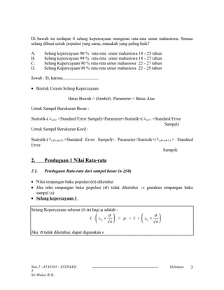 Pendugaan parameter | DOC