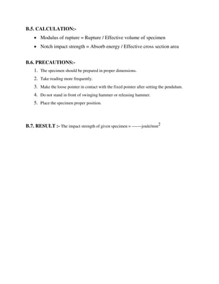 Pendulam impact test | PDF
