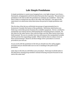 Pendulumlab | PDF