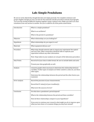 Pendulumlab | PDF