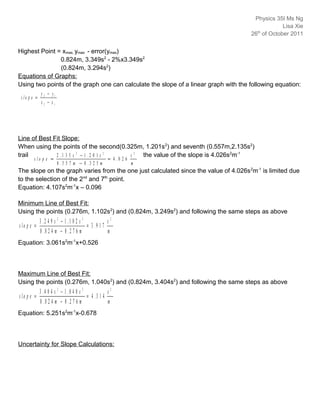 IB Phyiscs SL - Pendulum Lab | DOC