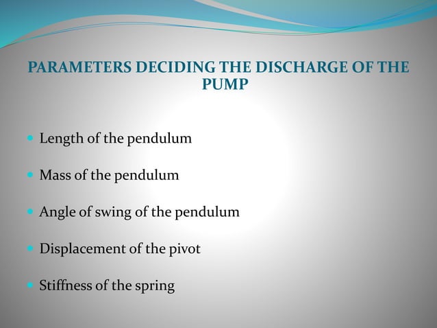 Pendulum operated water pump | PPTX | Chemistry | Science