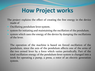 Pendulum operated water pump | PPTX | Chemistry | Science