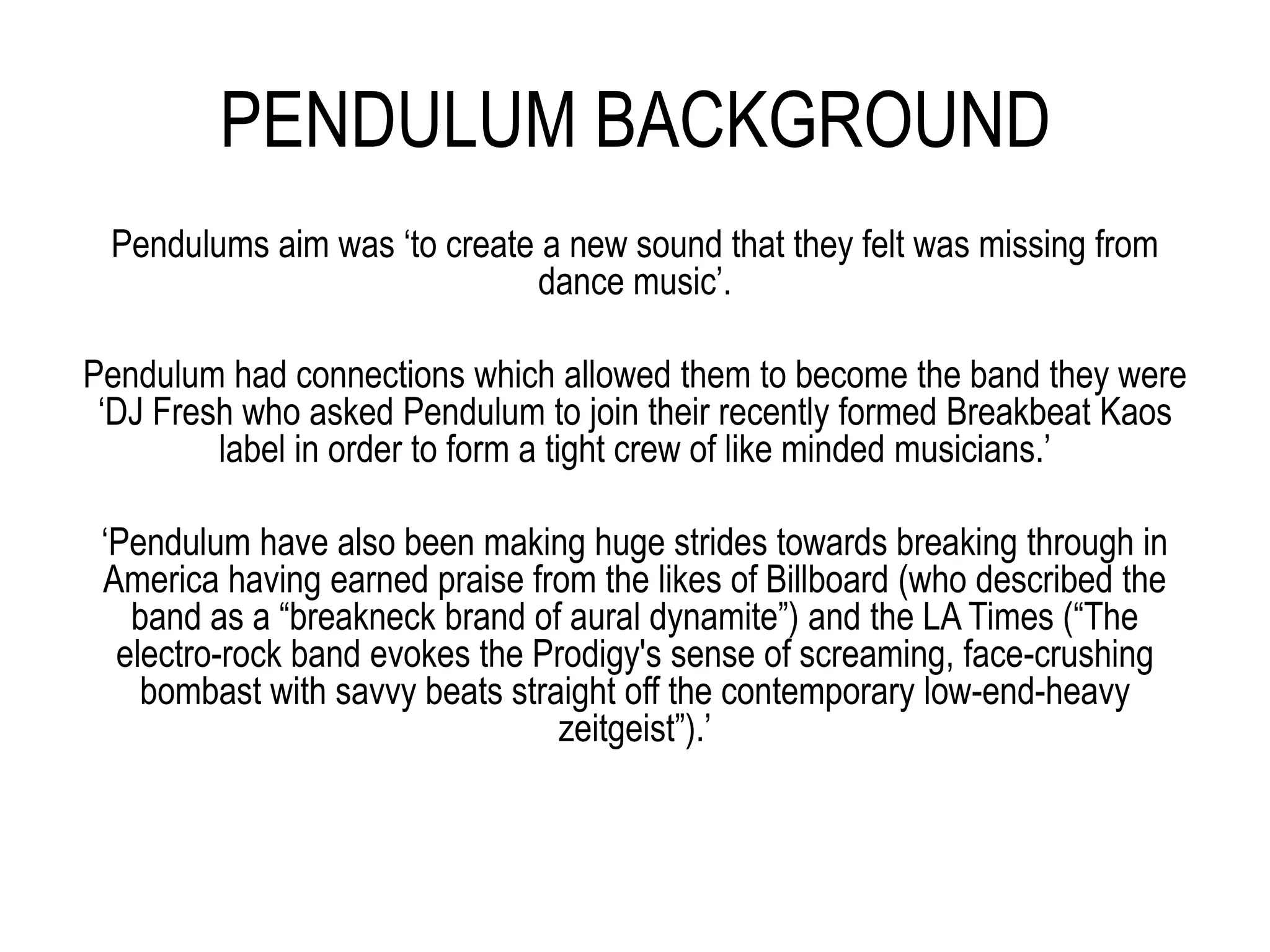Pendulum Research | PPT