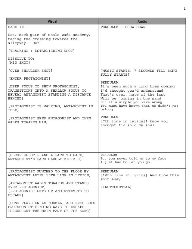 Pendulum show down script