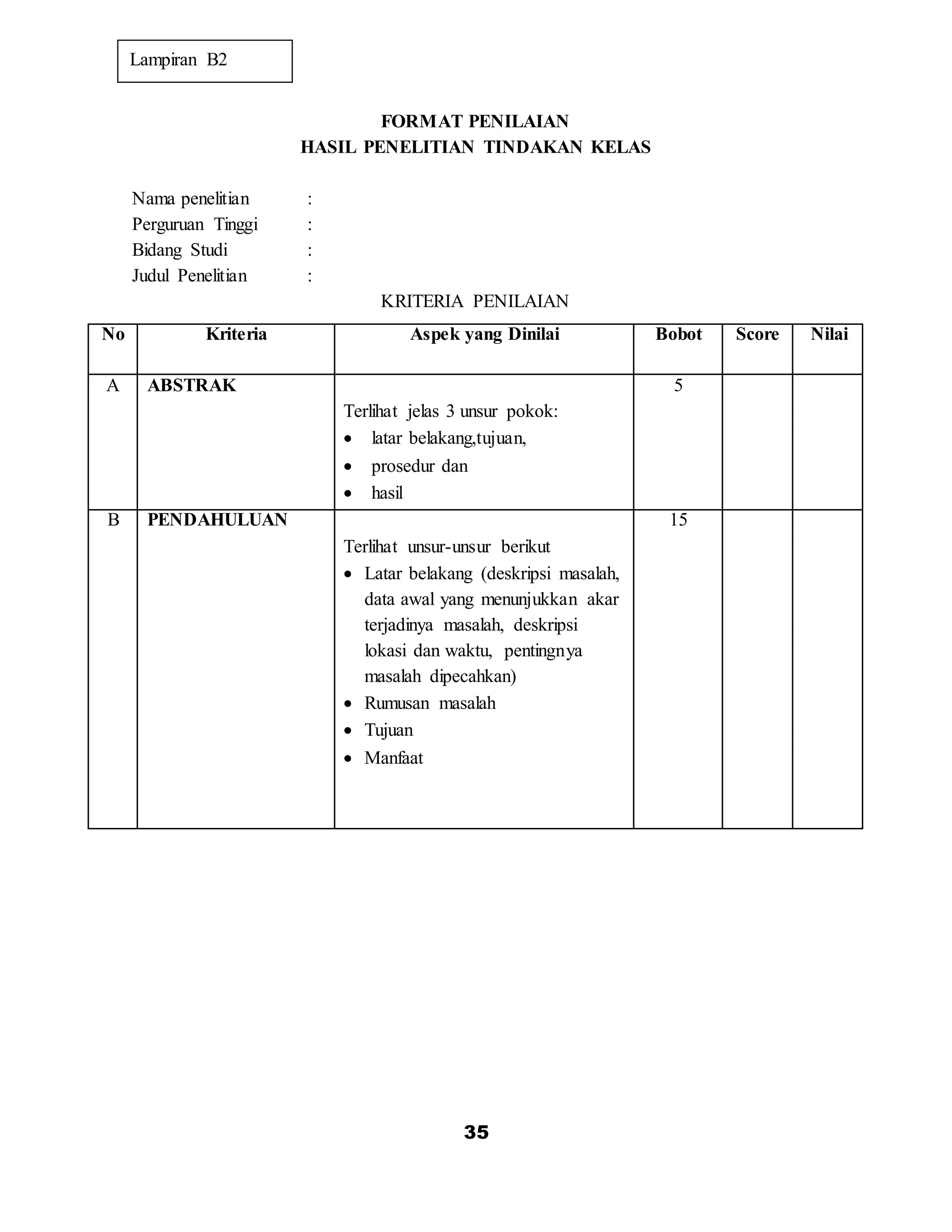 Penelitian tindakan-kelas-ptk-contoh-karya-tulis-ilmiah-kti | PDF