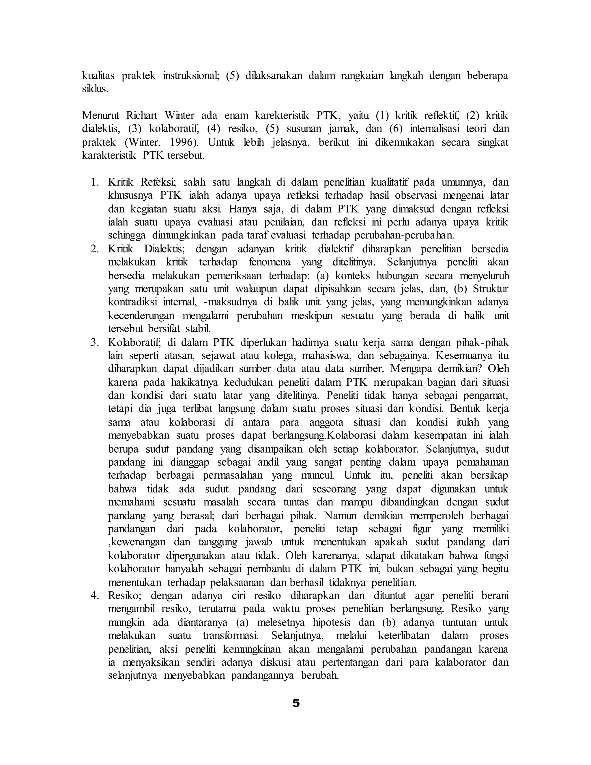 Penelitian tindakan-kelas-ptk-contoh-karya-tulis-ilmiah-kti | PDF