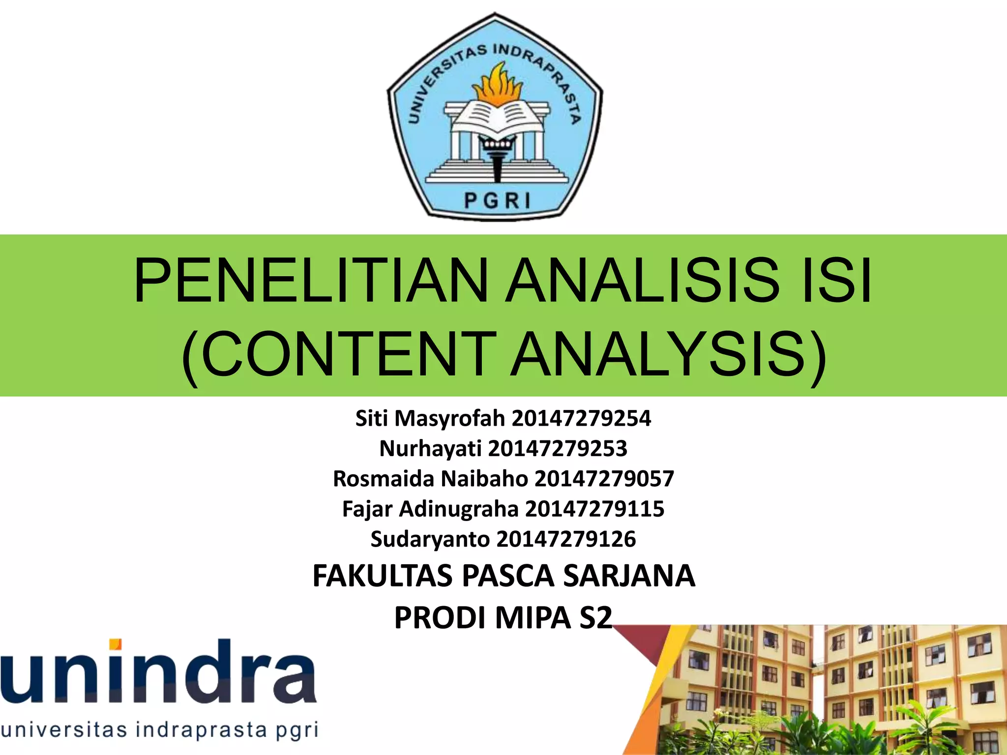 Penelitian analisis isi | PPTX