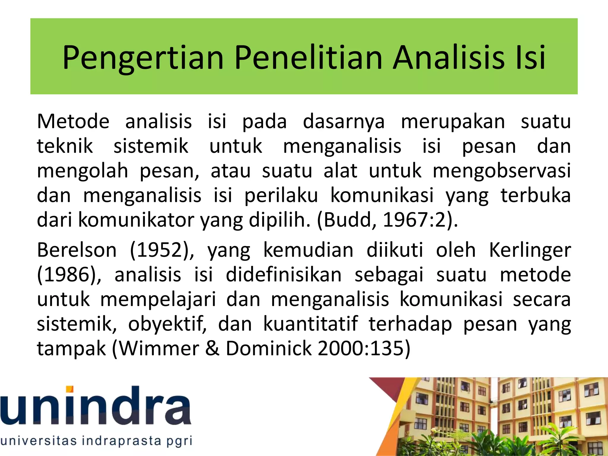 Penelitian analisis isi | PPTX