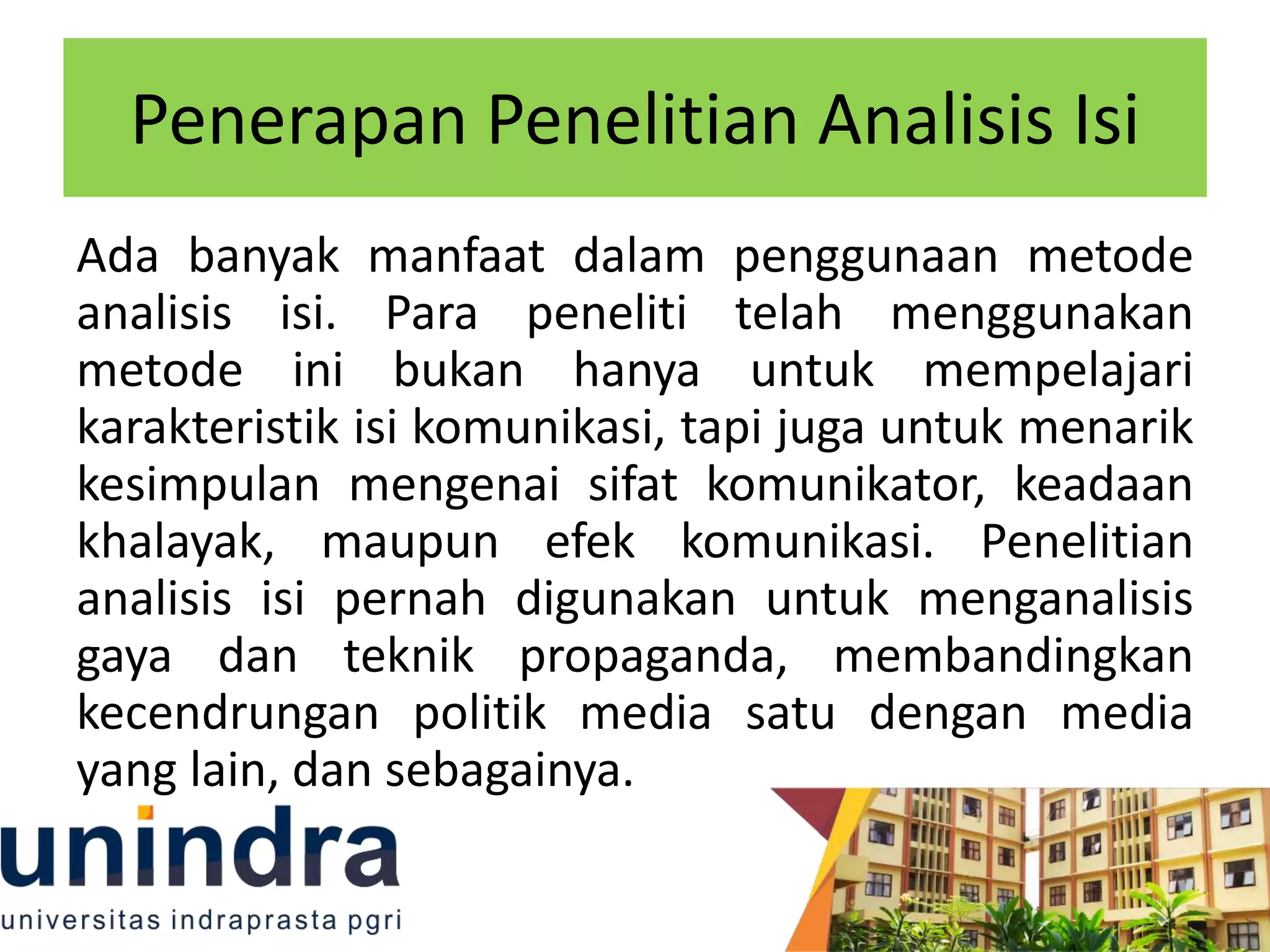 Penelitian analisis isi | PPTX