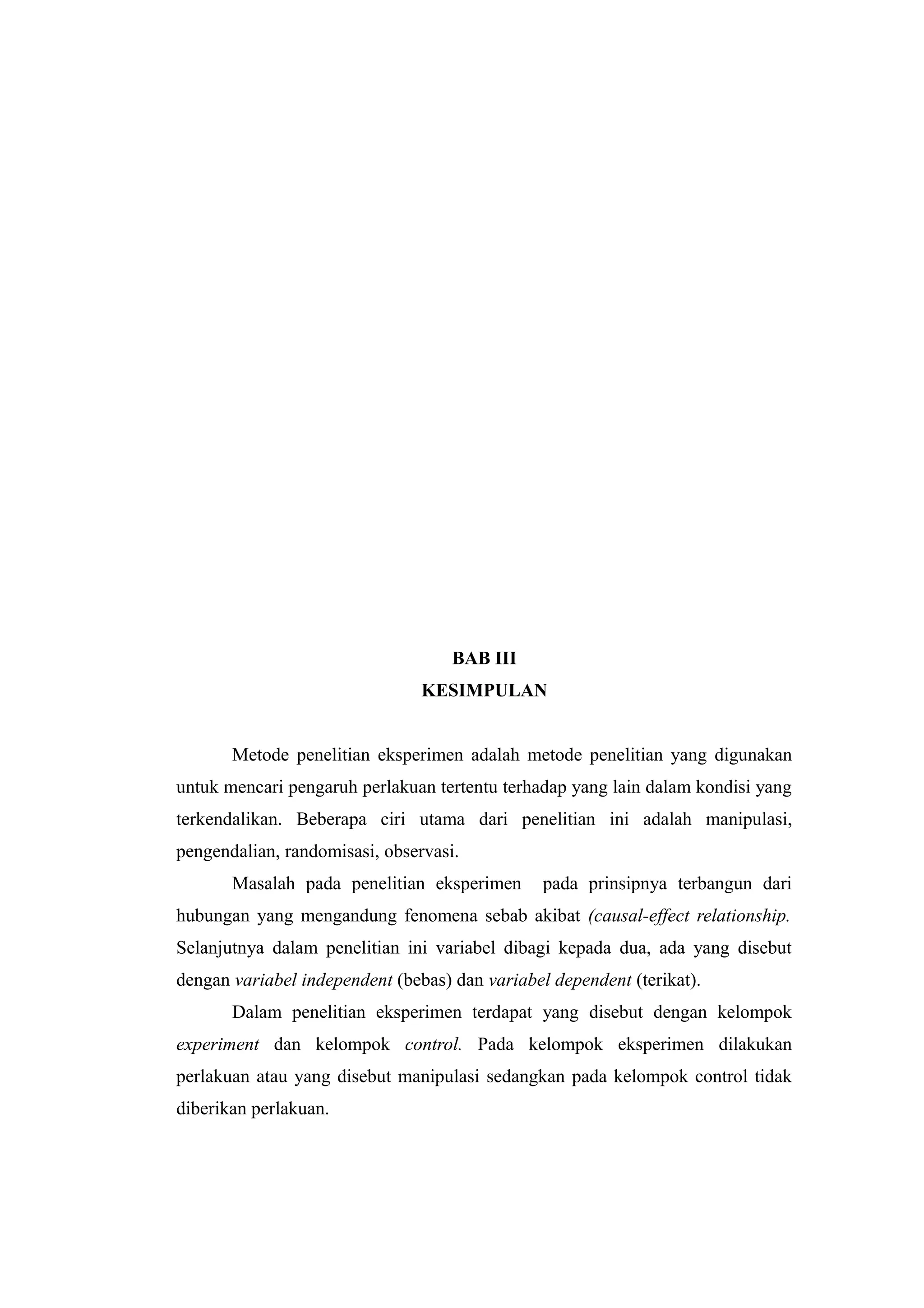 Penelitian eksperimen | RTF