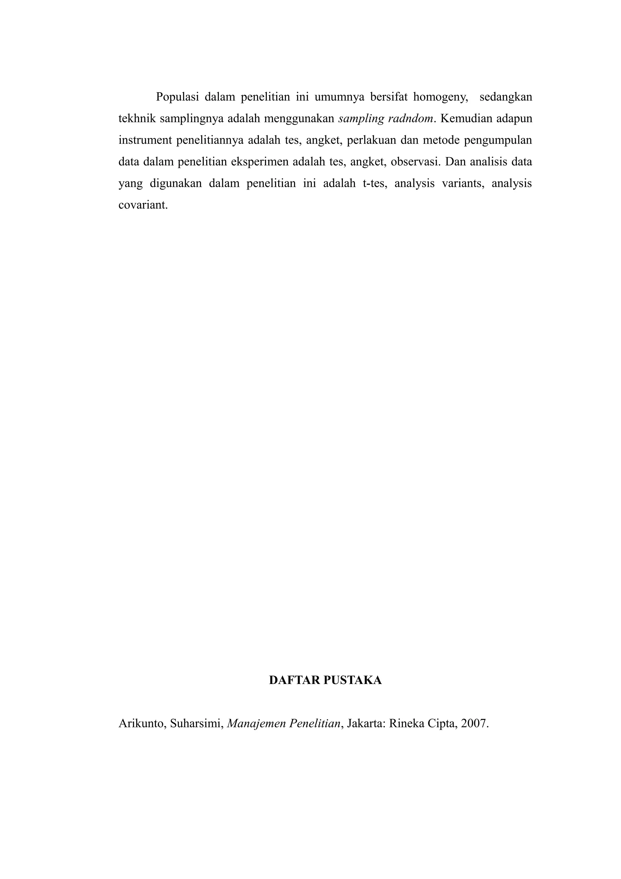 Penelitian eksperimen | RTF