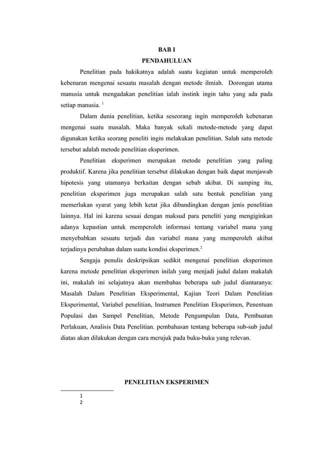 Penelitian eksperimen | PDF