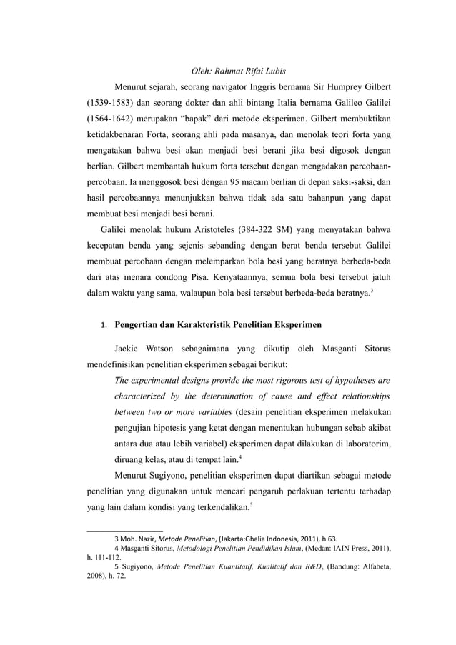 Penelitian eksperimen | PDF