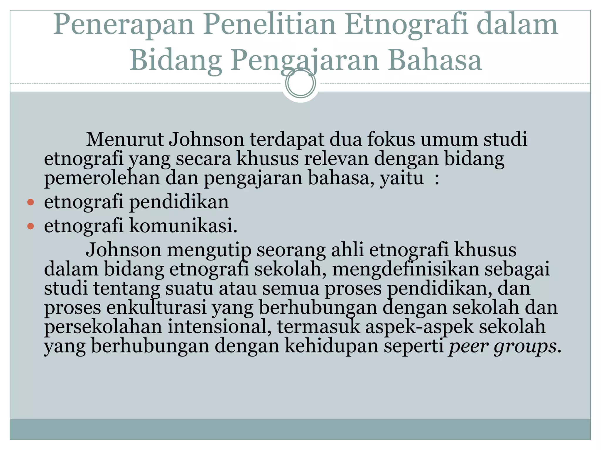 Penelitian Etnografi | PPTX