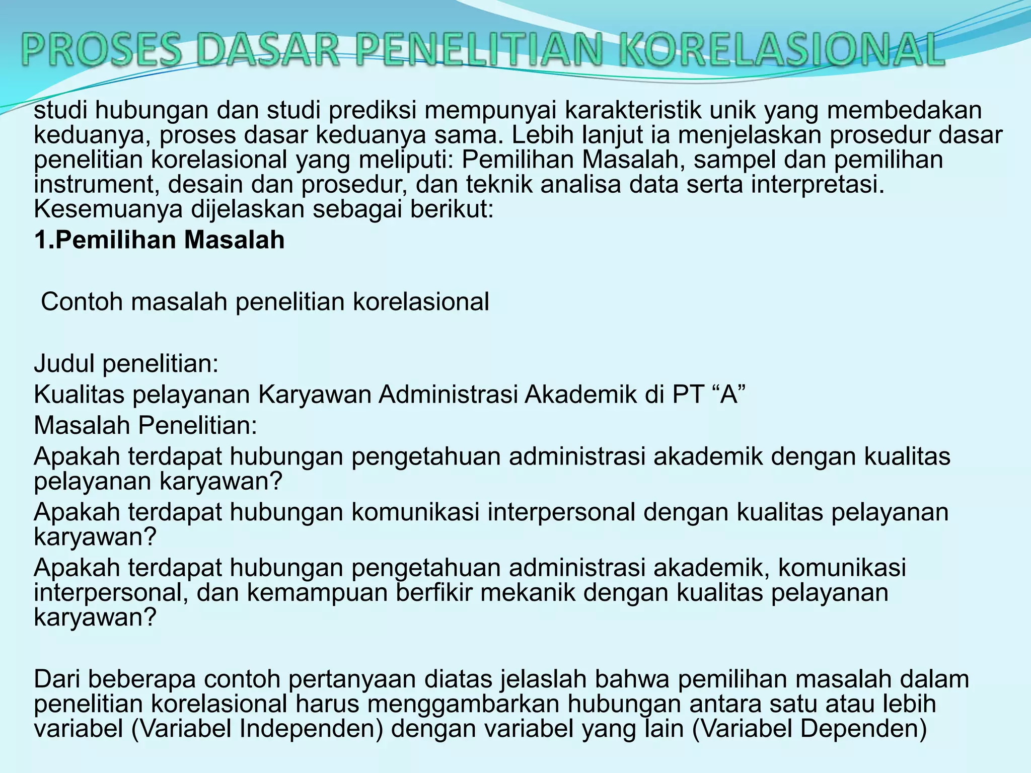 Penelitian korelasi tugas | PPTX