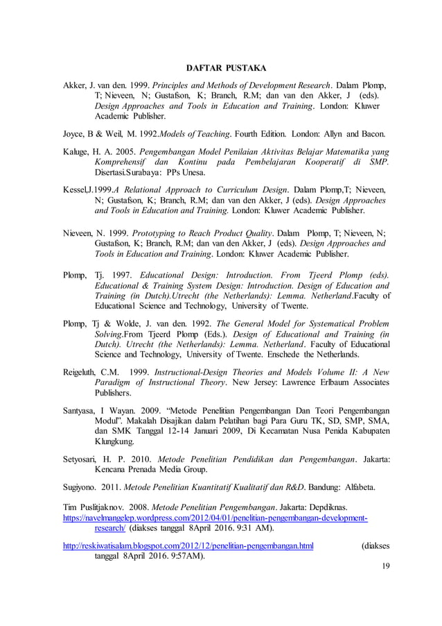 Penelitian pengembangan model plomp | DOCX