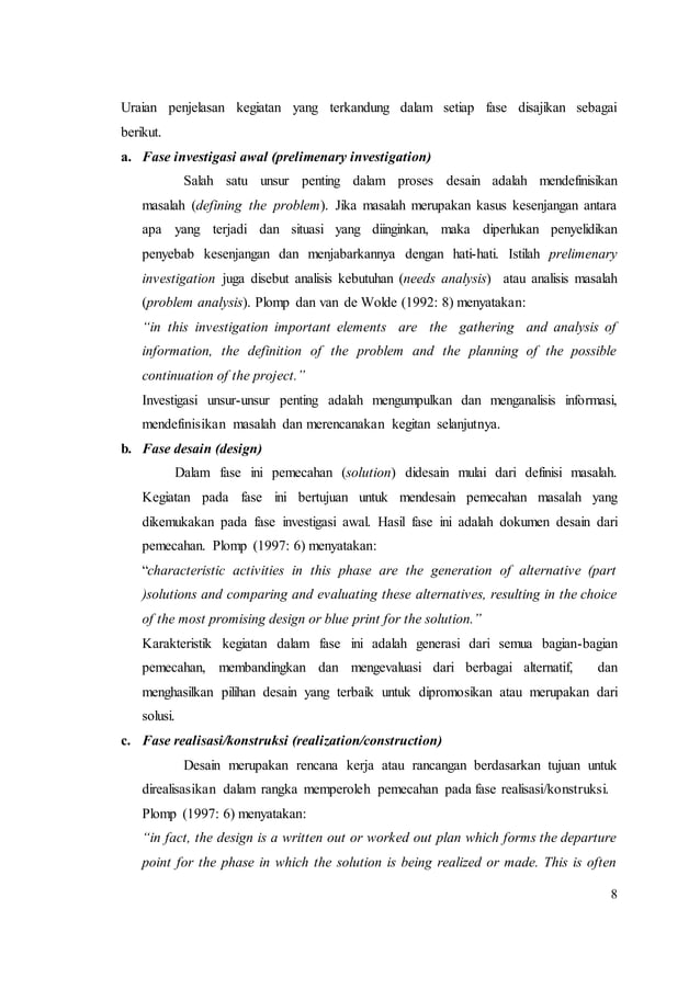 Penelitian pengembangan model plomp | DOCX