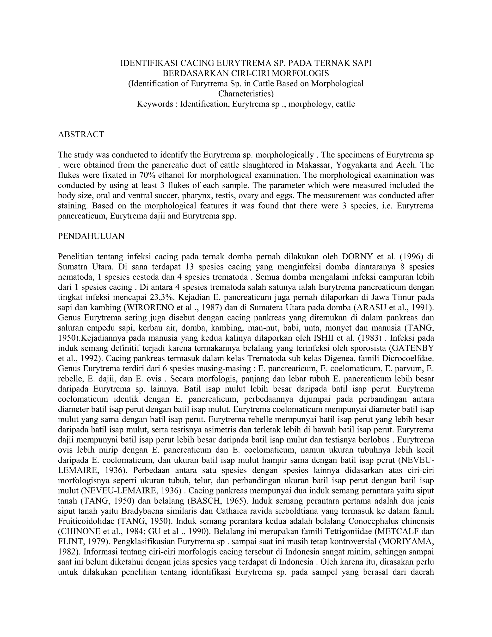 Penelitian platyhelmintes | DOCX