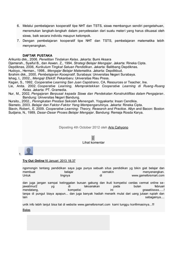 Penelitian tindakan kelas ipa smp | PDF