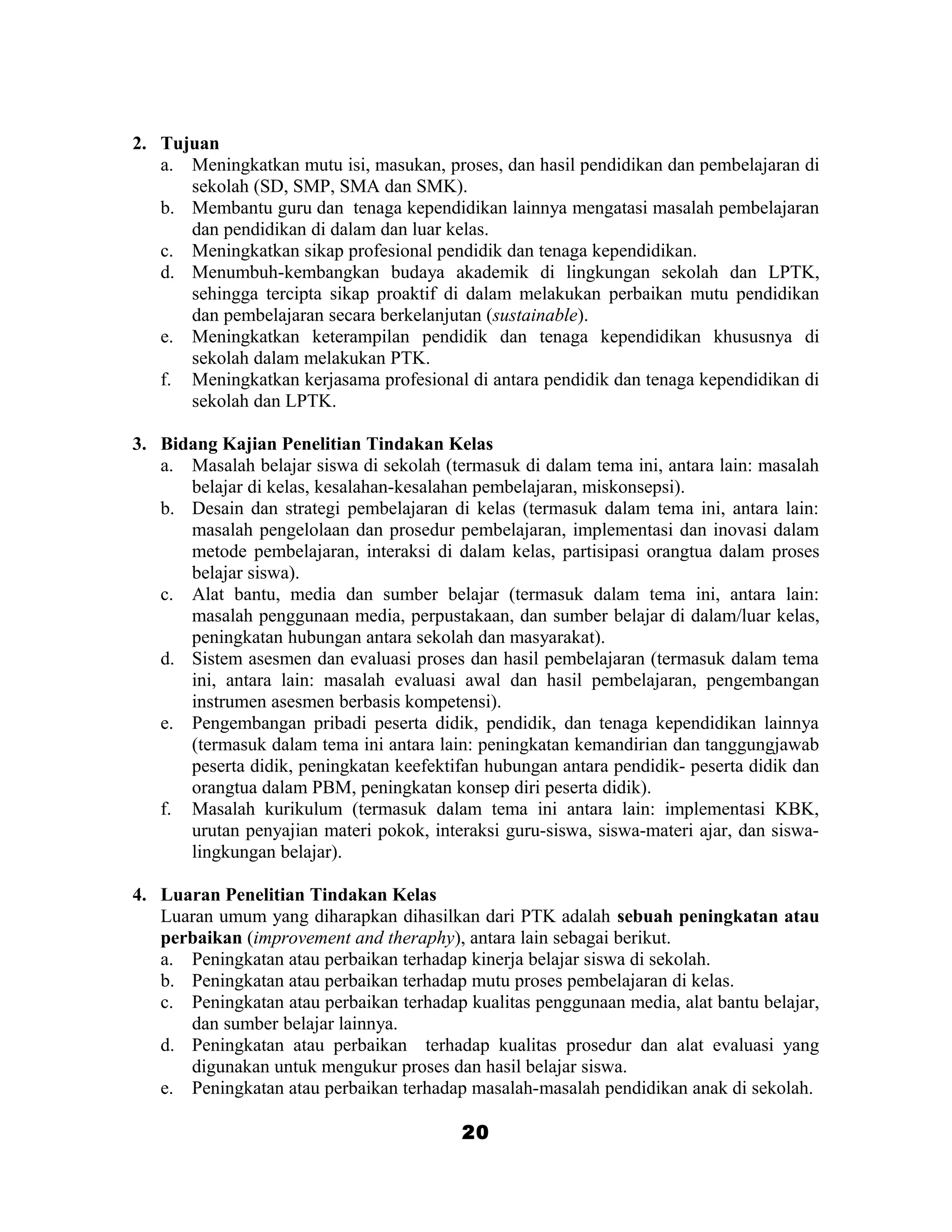 Penelitian tindakan kelas ( ptk ) & contoh karya tulis ilmiah ( kti ) | DOC