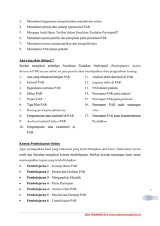 Penelitian tindakan partisipatif (Participatory Action Research) | PDF