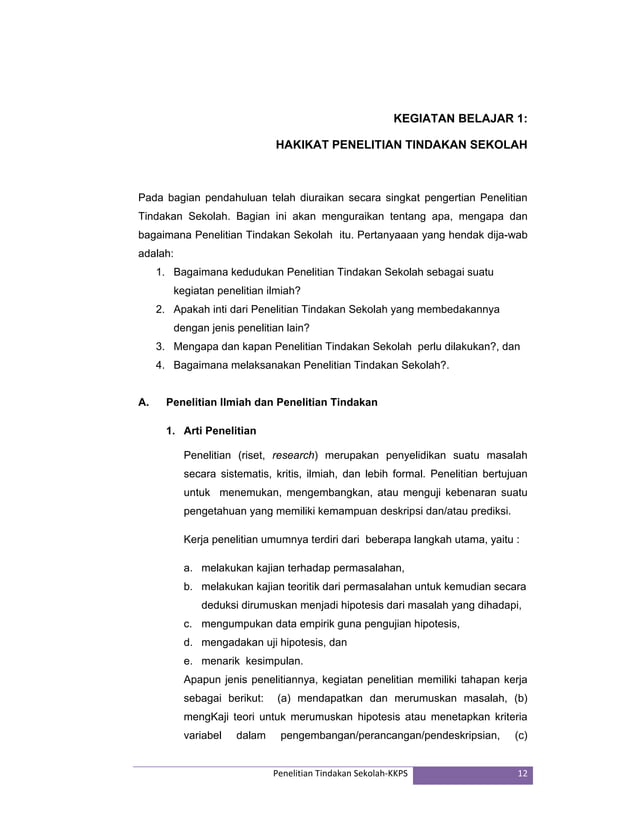 Penelitian Tindakan Sekolah | PDF