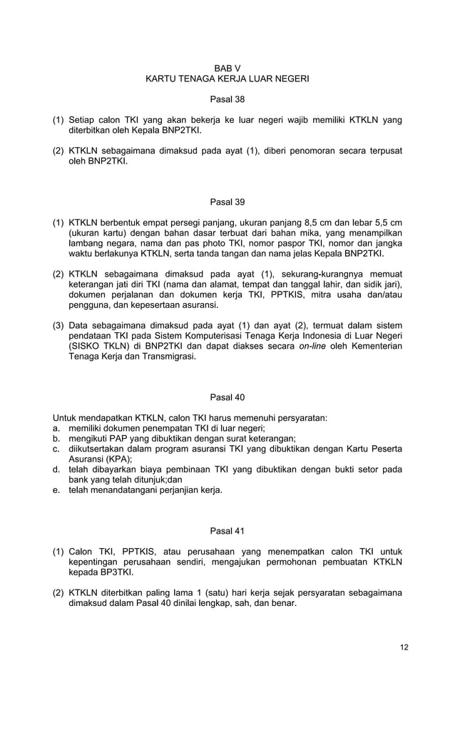 Penempatan tki | PDF