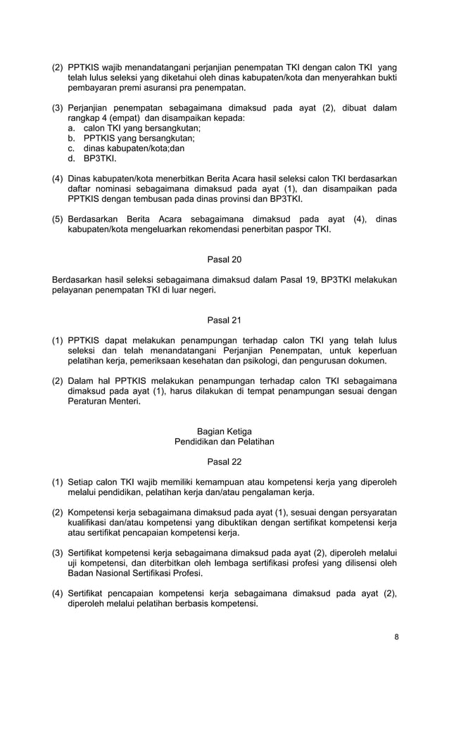 Penempatan tki | PDF