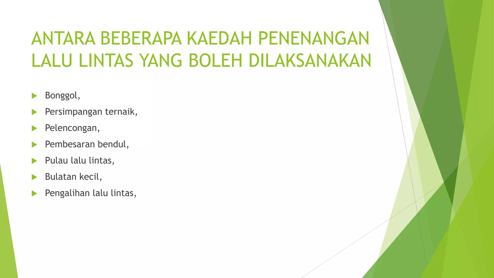 Penenangan lalu lintas | PPTX