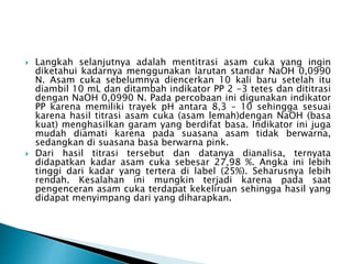 Penentuan kadar asam cuka | PPTX
