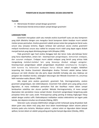 Penentuan ni dalam ferronikel secara gravimetri | PDF