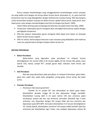 Penentuan ni dalam ferronikel secara gravimetri | PDF