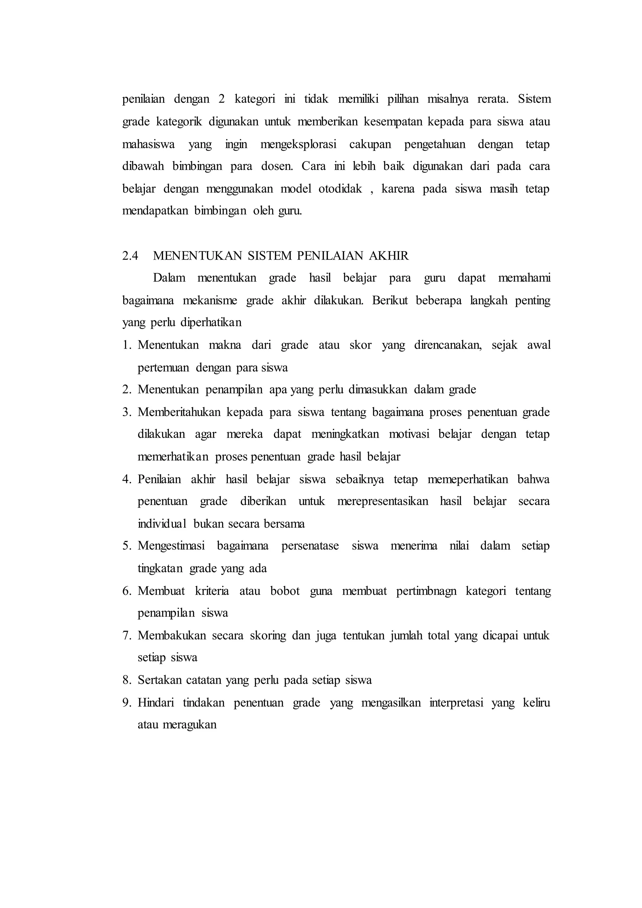 Penentuan nilai dan grade | DOCX