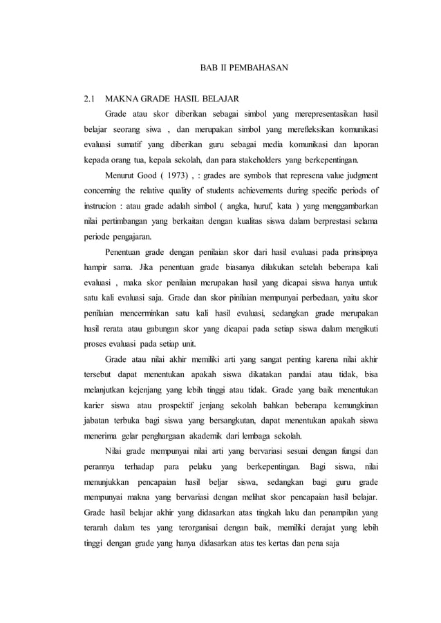 Penentuan nilai dan grade | DOCX