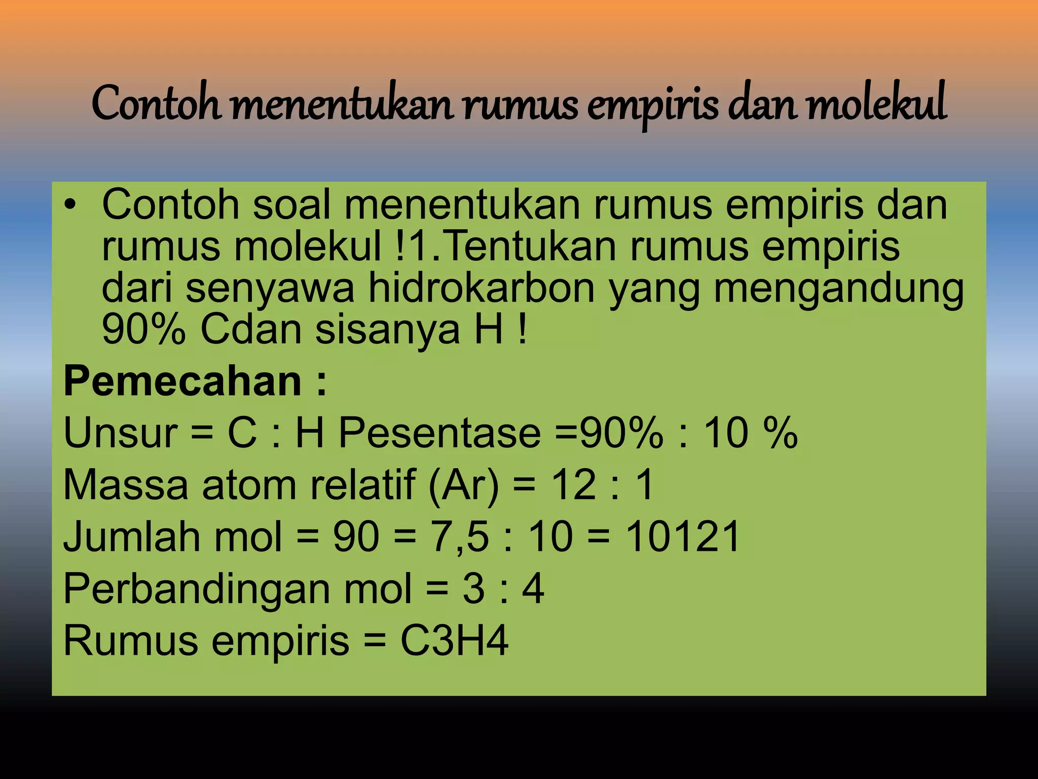 penentuan rumus dan data percobaan | PPTX