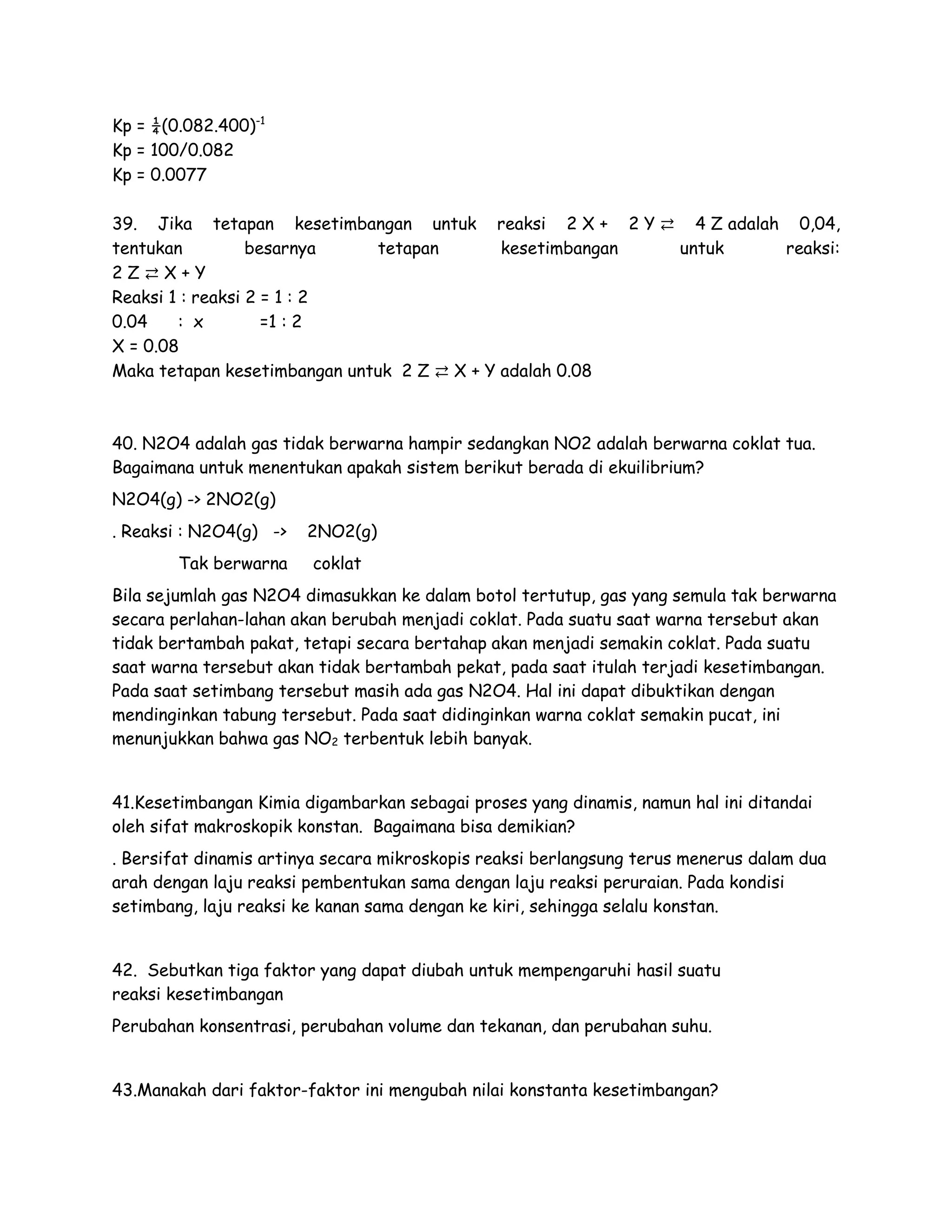 Penentuan tetapan kesetimbangan | DOCX