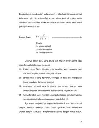 Penentuan ukuran sampel_memakai_rumus_slovin | PDF